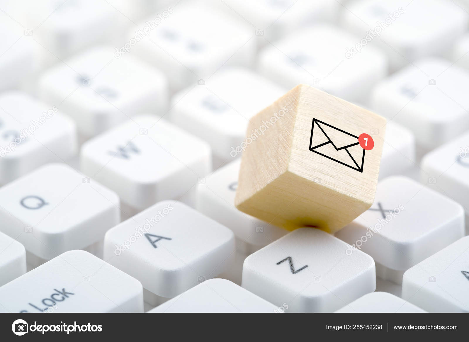 New Email Graphic Wooden Block Computer Keyboard — Stock Photo © sqback ...