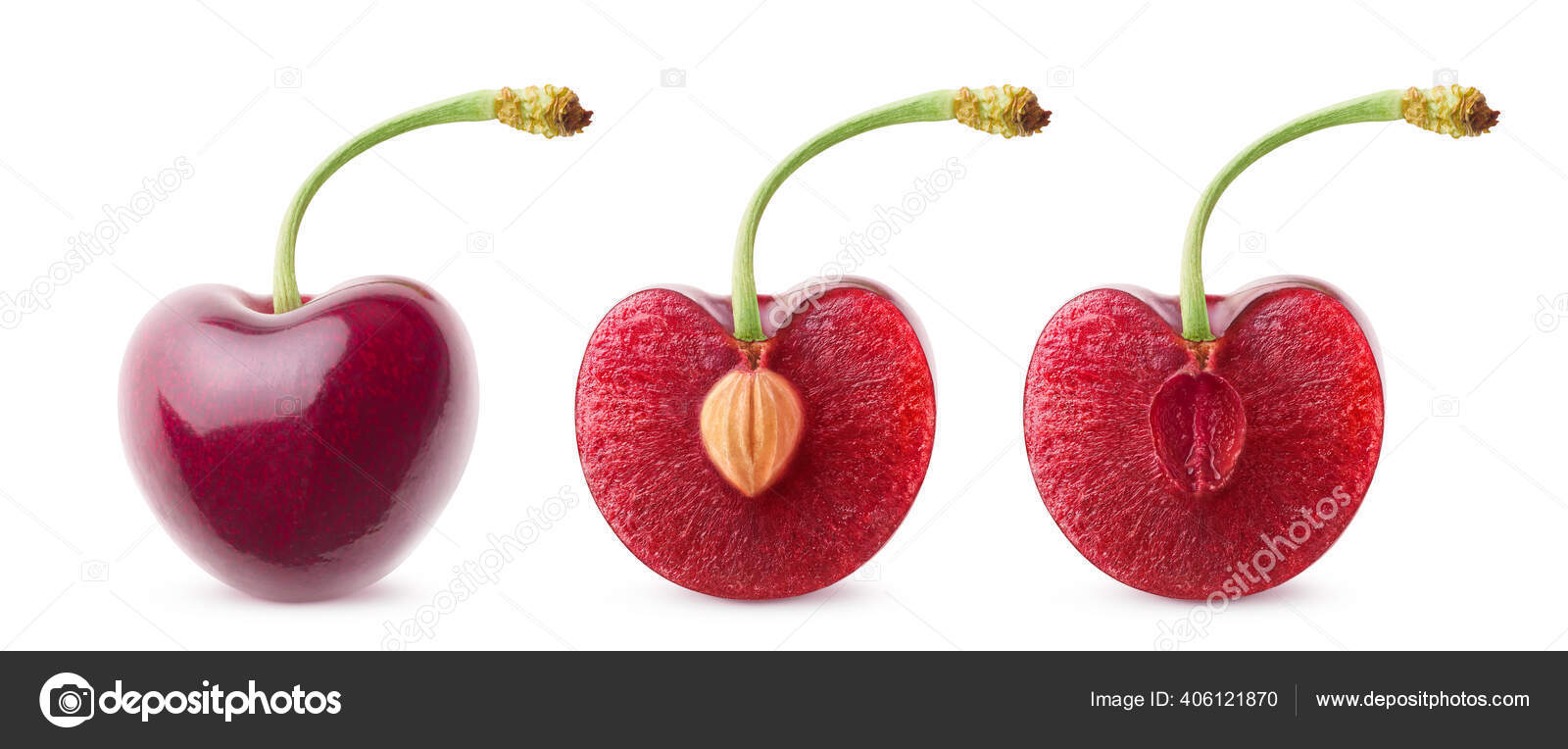 Isolated Cherries Row Whole Sweet Cherry Cherry Halves Pit Isolated ... Isolated Cherries Row Whole Sweet Cherry Cherry Halves Pit Isolated ...