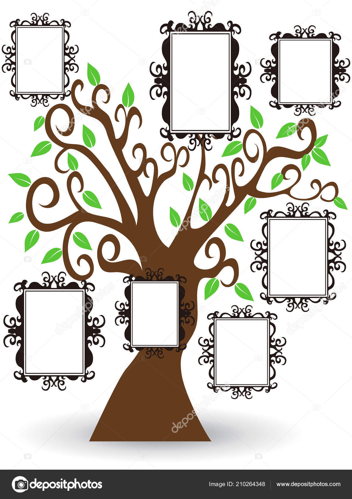 Isolated Pictures Frame Tree White Background Stock Vector Image by ...