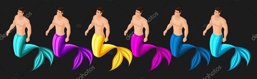 Male mermaid Vector Art Stock Images | Depositphotos
