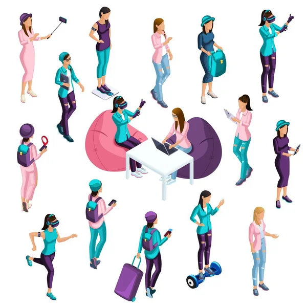 Travel People Isometric Icons Set — Stock Vector © Macrovector 304707488