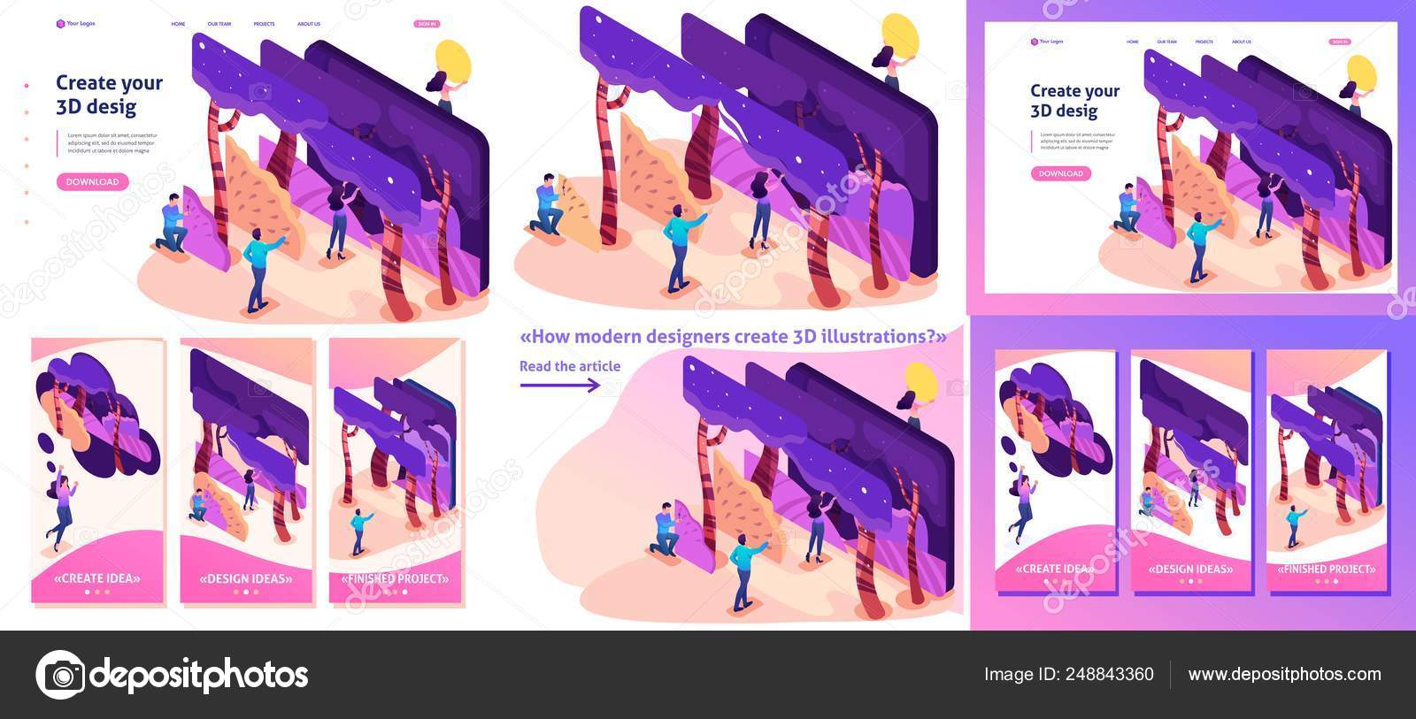 Isometric Program for Creating 3D Illustrations Stock Vector by ...