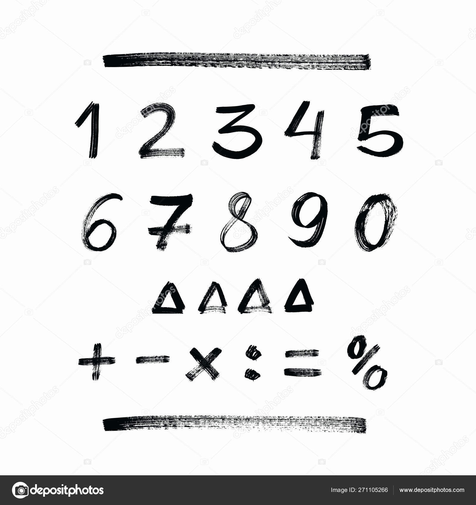 Set of hand drawn numbers Stock Vector by ©texturis 271105266
