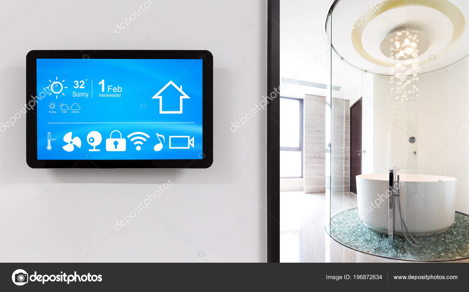 Smart Screen Smart Home Modern Bathroom Stock Photo by ©zhudifeng 196872634