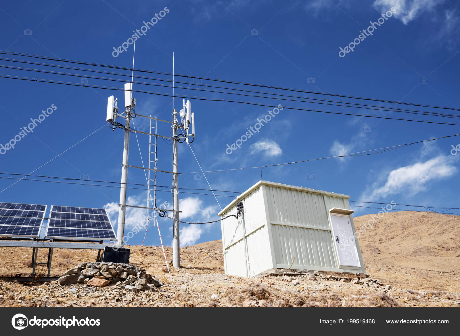 Solar Panels Base Station Mountain Tibet Stock Photo by ©zhudifeng ...