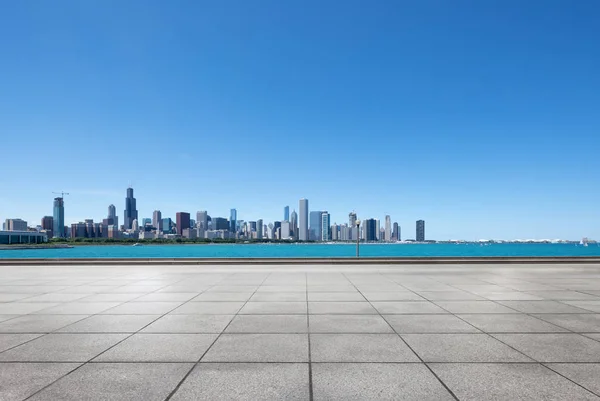 Empty Ground Modern Cityscape Chicago Stock Photo by ©zhudifeng 212237982