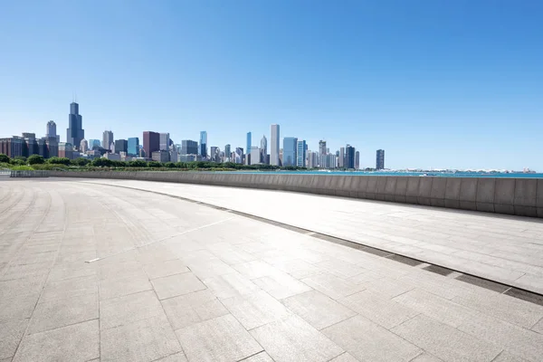 Empty Ground Modern Cityscape Chicago Stock Photo by ©zhudifeng 212237982