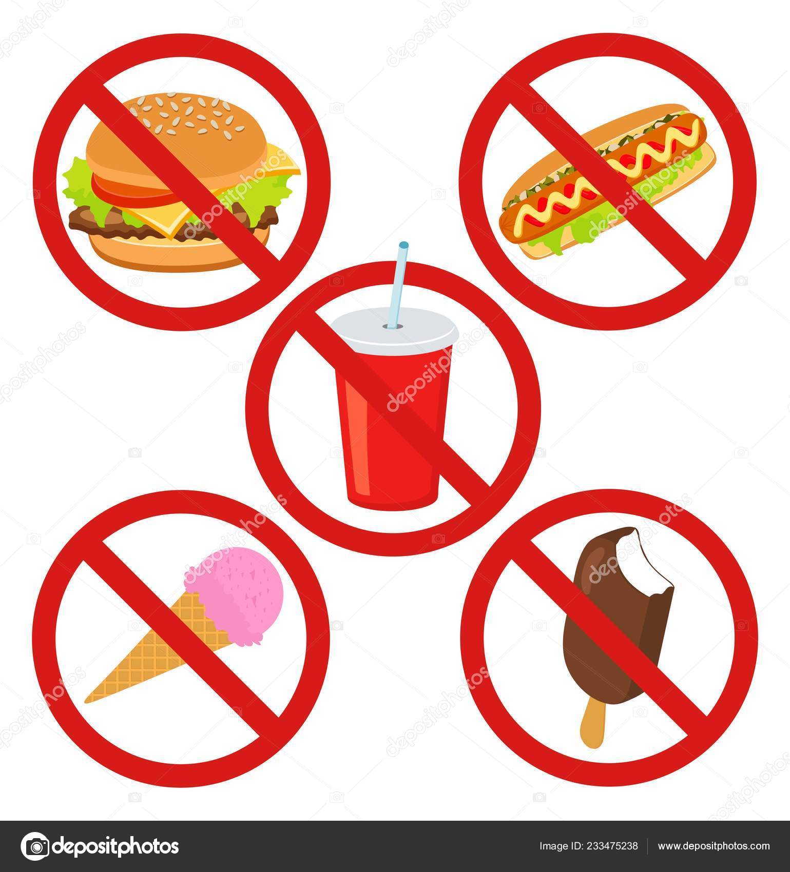 Sem Sinais De Comida Ícones De Comida Natural. Sinais De Halal E