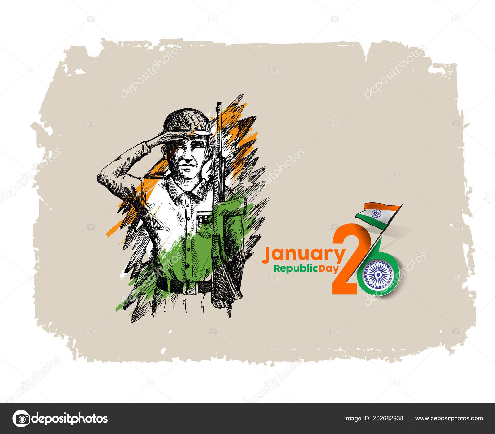 Indická Armáda Ukazující Vítězství Indie Indická Republika Den Koncept ...