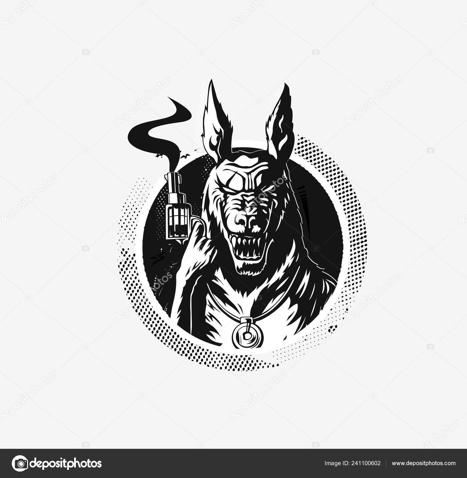 Silhouette Gangster Wolf Gun Hand Vector Illustration Stock Vector by ...