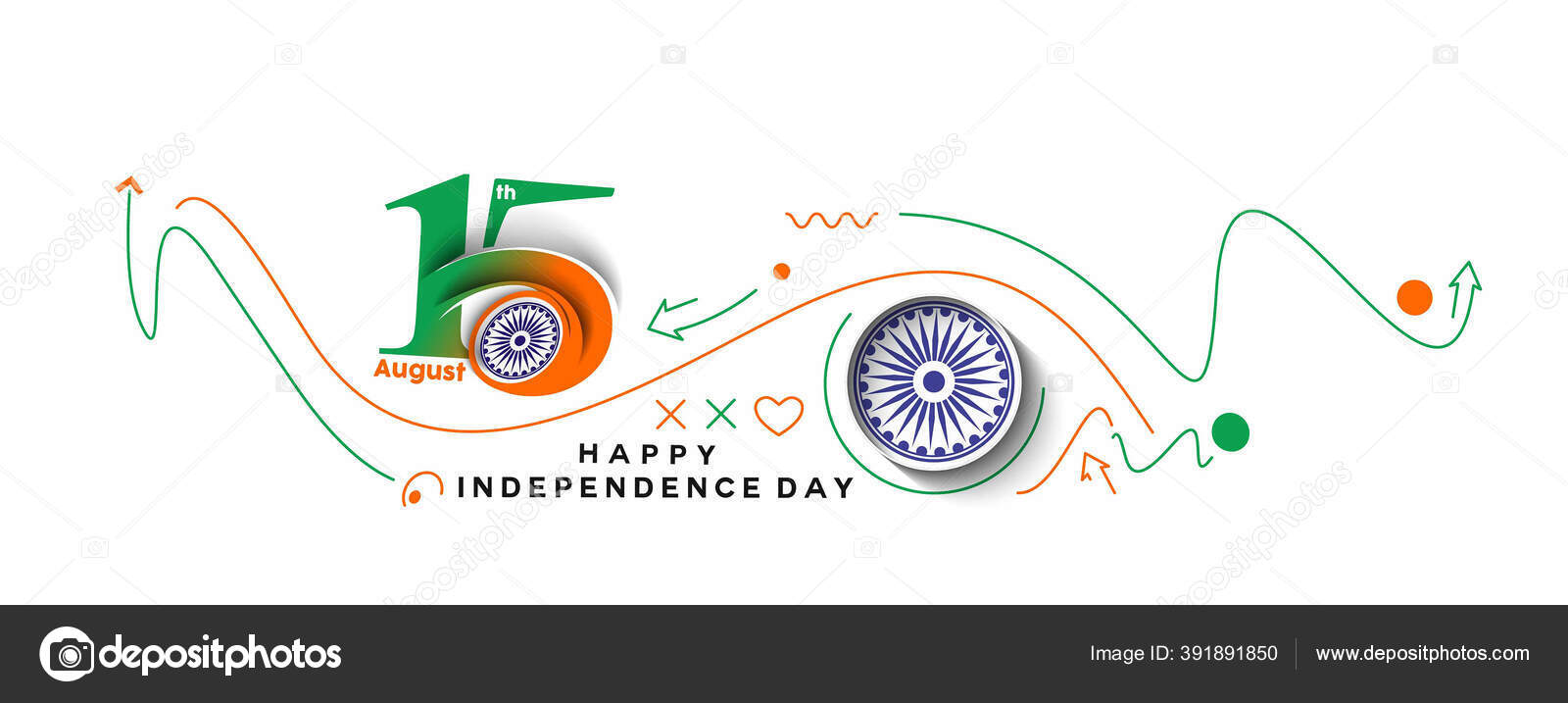 Independence Day Poster August Vector Modern Banner Illustration Stock ...