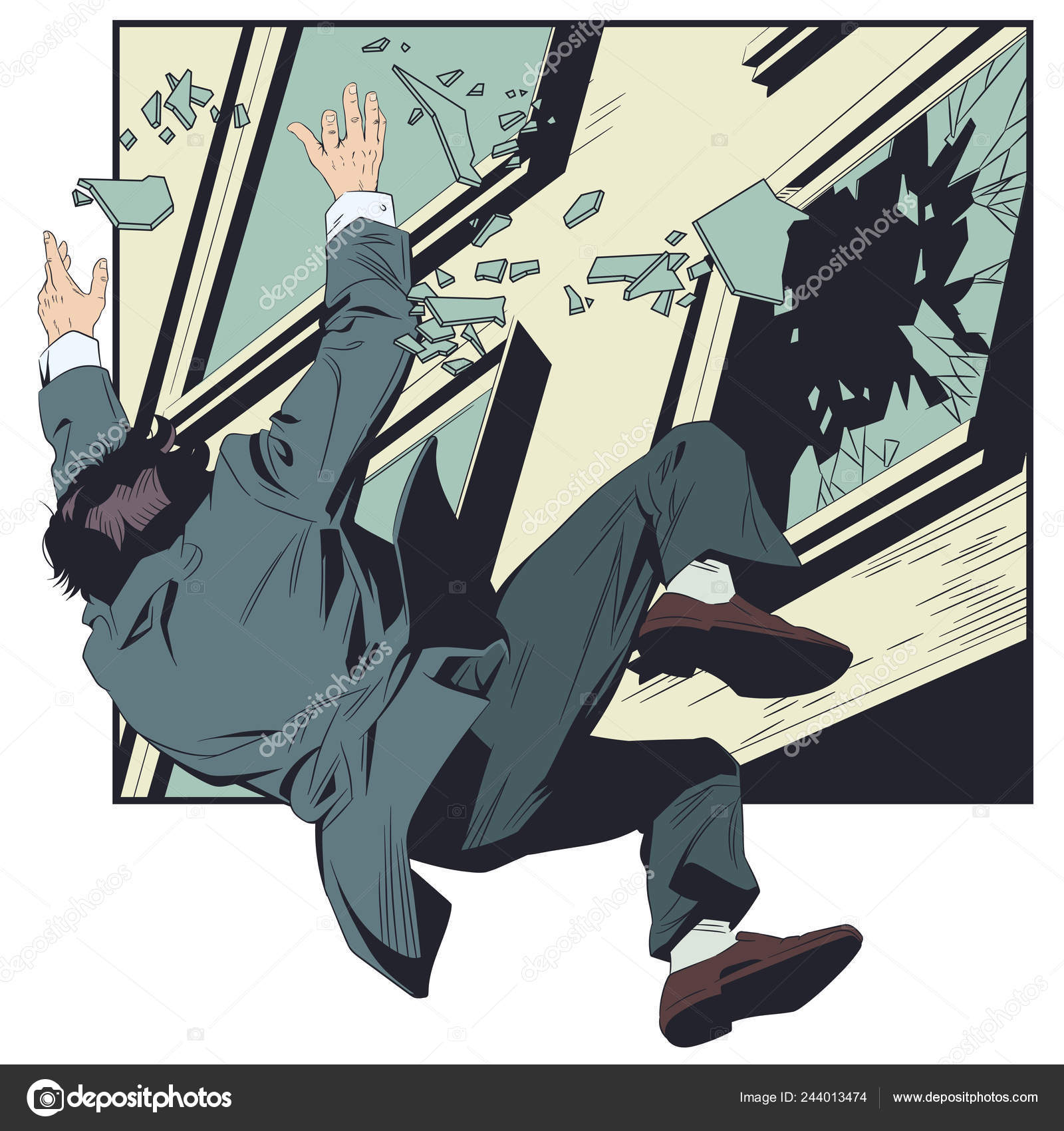 Stock Illustration Businessman Falls Building Window Stock Vector by ...