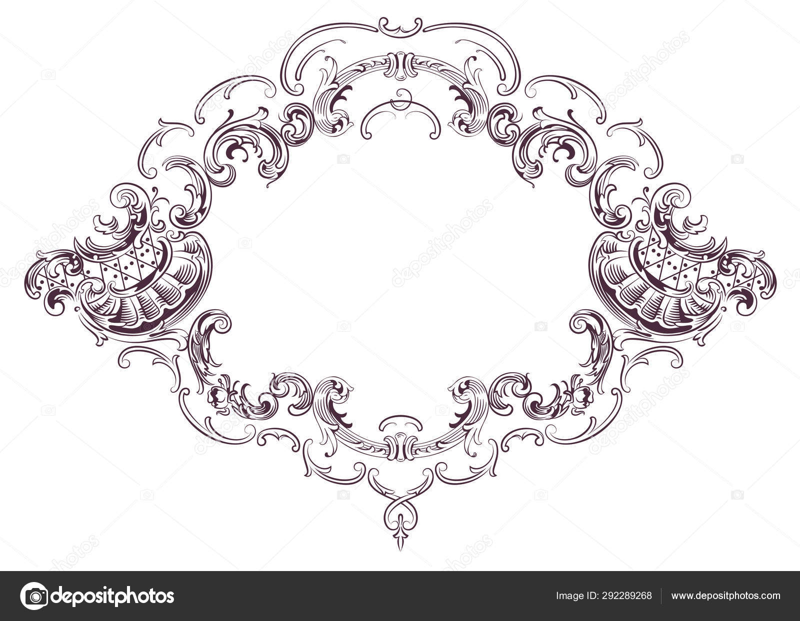 Marco vectorial de lujo con borde en estilo rococó Vector de stock por ...