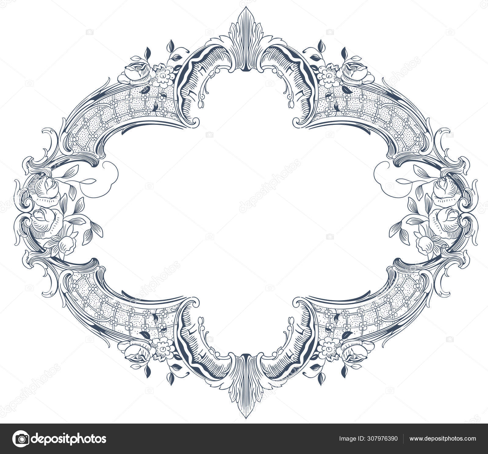 Luxury vector frame with border in rococo style Stock Vector by ©bomg11 ...