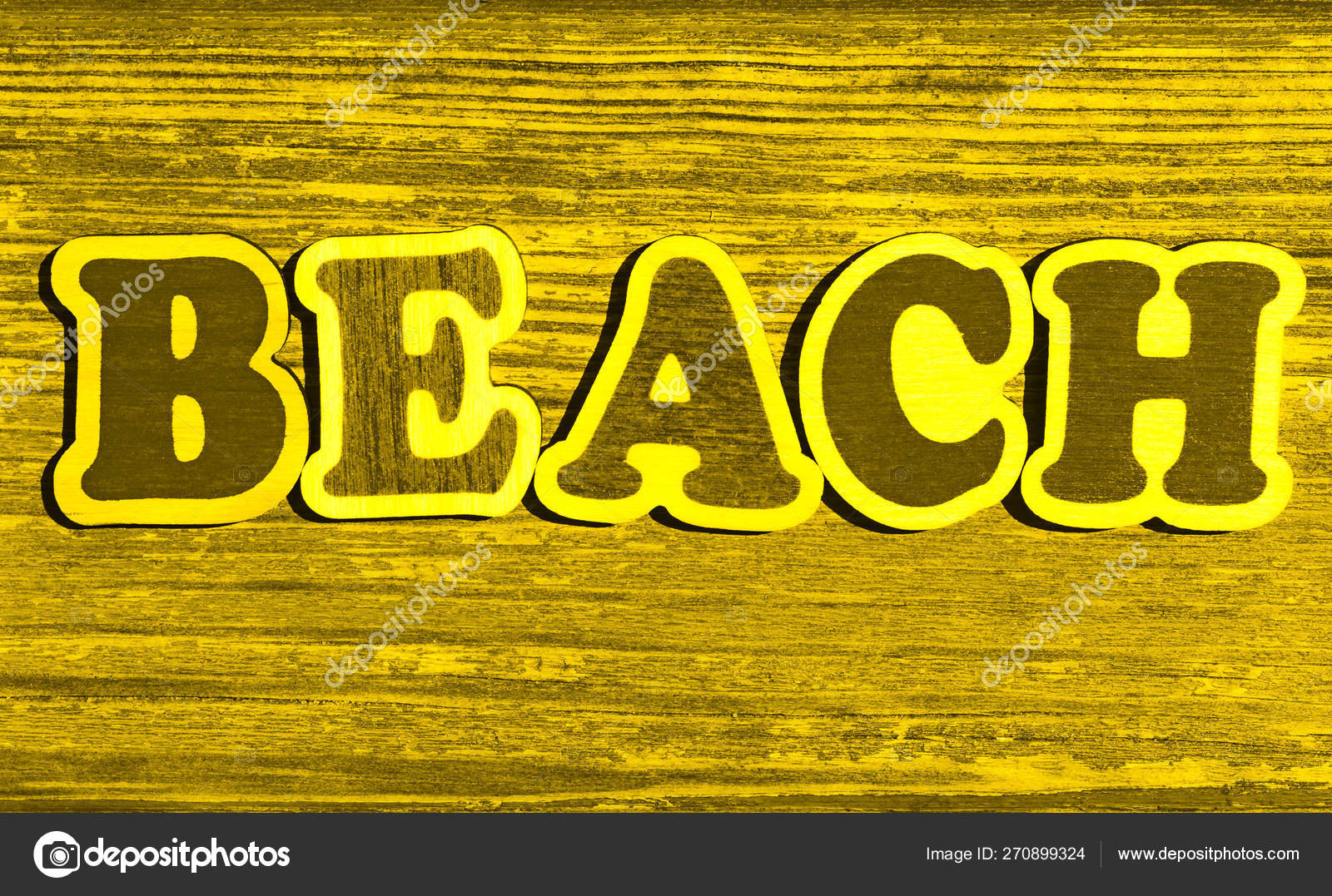 Word Beach Yellow Wood Background Stock Photo by ©romantiche 270899324