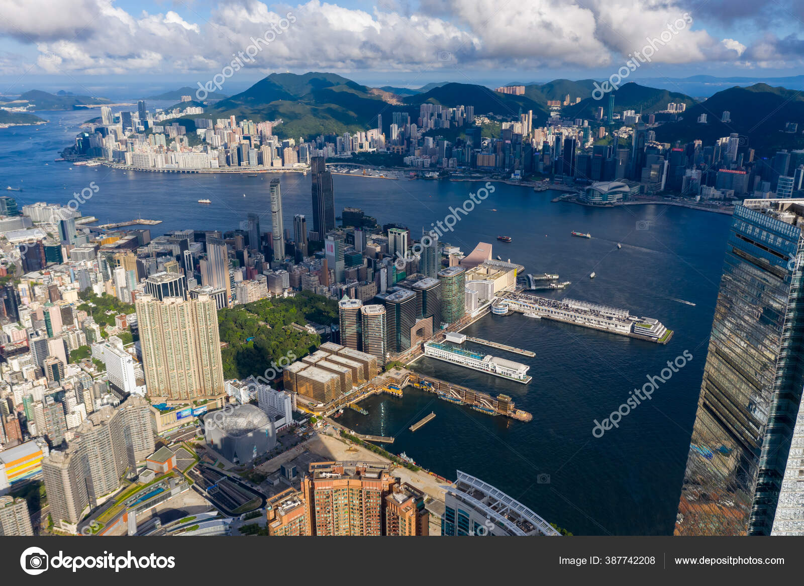 Aerial Panoramic View Western Kowloon Hong Kong Stock Photo by ...