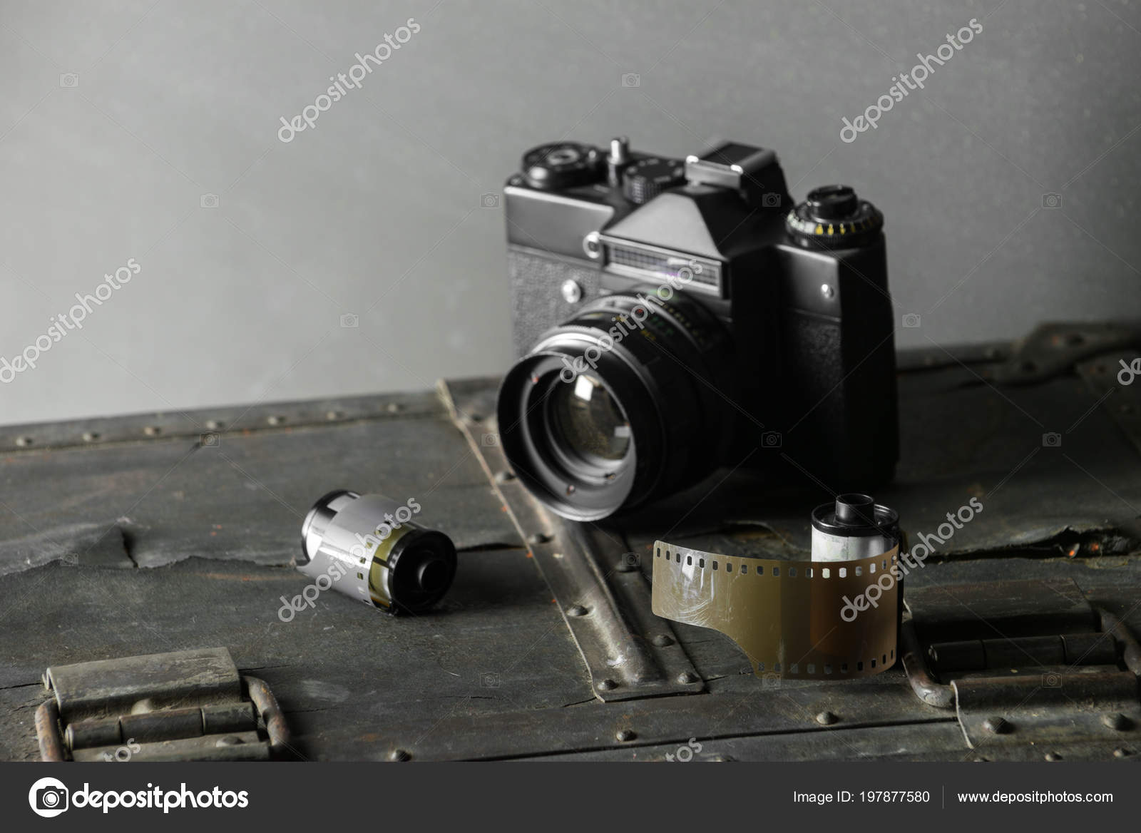 Old Retro Camera Film Cartridge Vintage Background Stock Photo by ...