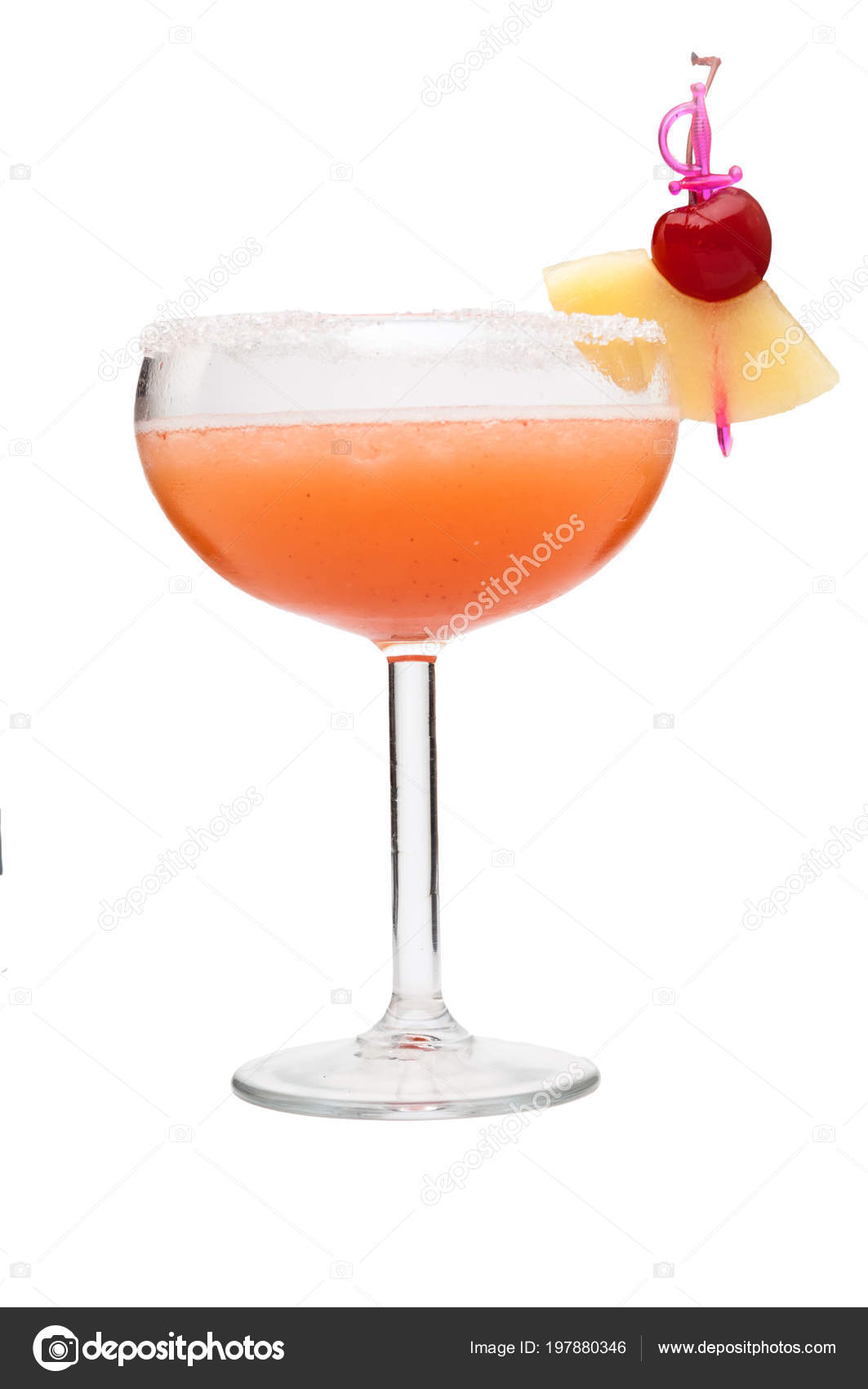Refreshing Cocktail White Background — Stock Photo © Postnikov #197880346