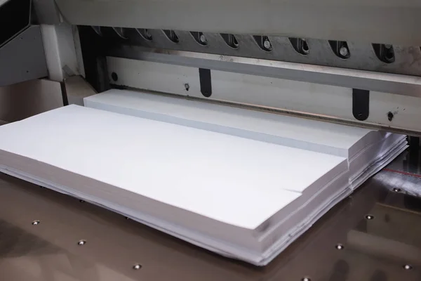 Cutting Piles Paper Guillotine Blade Printing House Stock Photo by ...