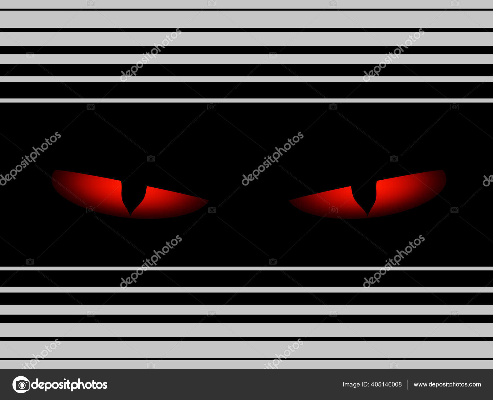 Evil Red Eyes In Black Background
