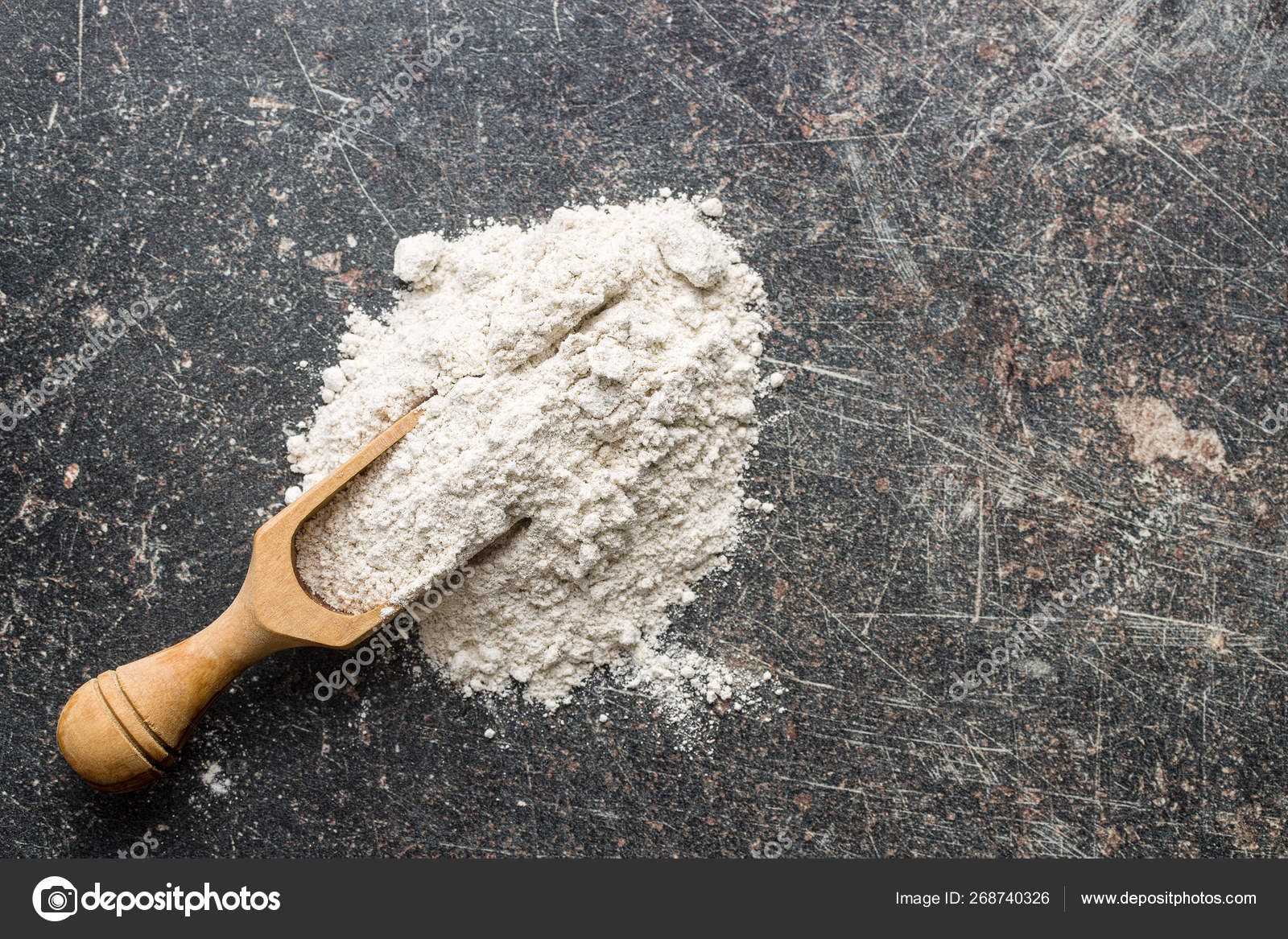 Whole grain wheat flour. Stock Photo by ©jirkaejc 268740326