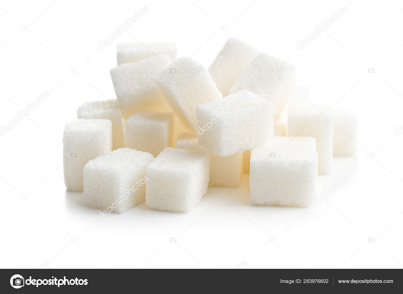 Sweet white sugar cubes. Stock Photo by ©jirkaejc 283976602