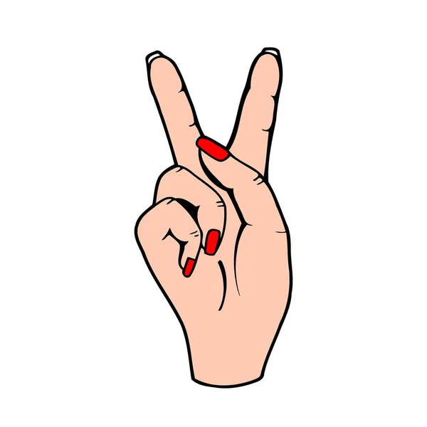 Peace Sign Girl Hand Drawing