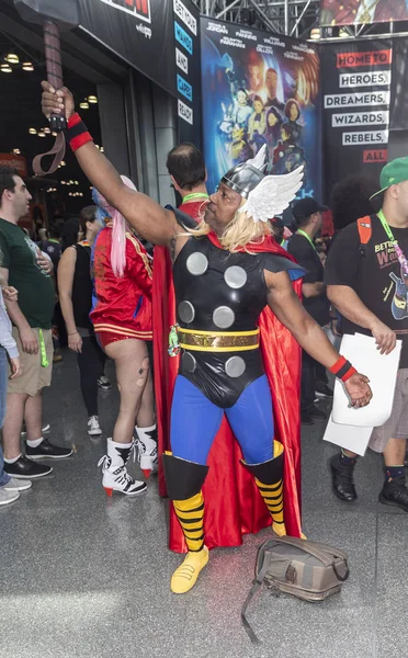 New York Usa October 2018 Comic Con Attendees Pose Costumes — Stock ...