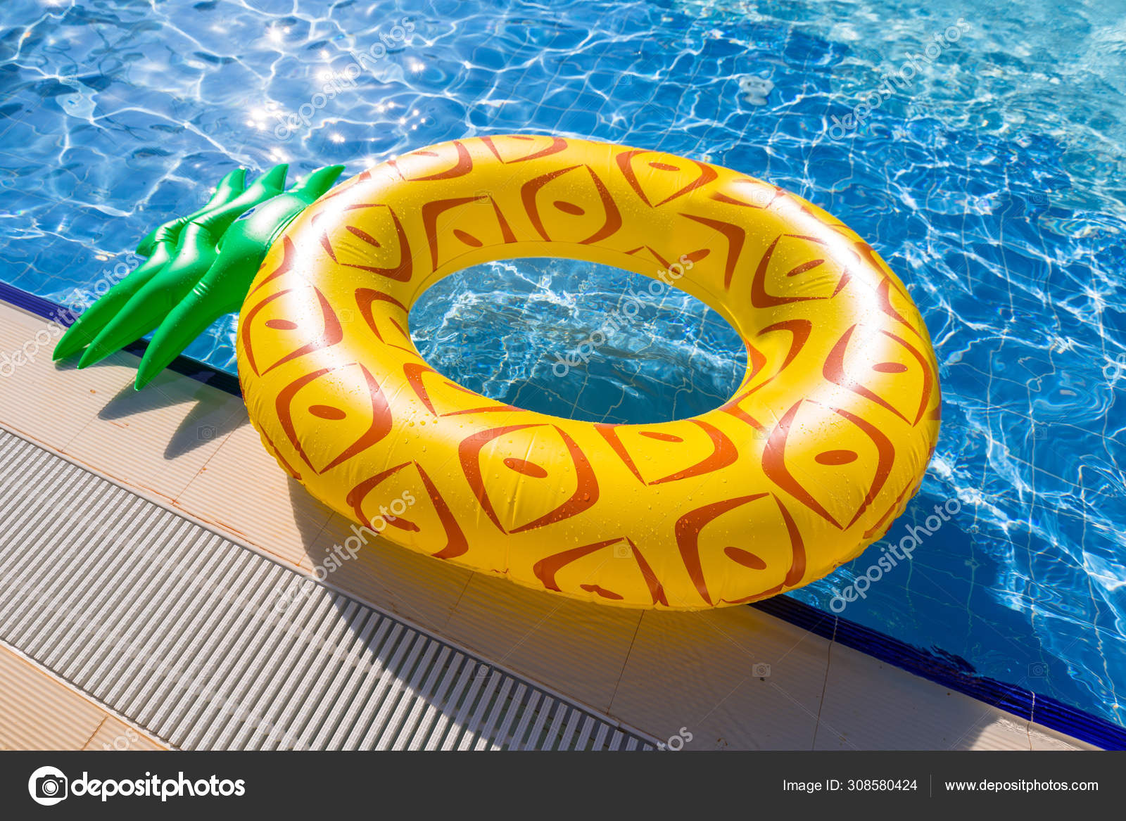 Pineapple Float Ring Blue Swimming Pool Stock Photo by ©Patryk_Kosmider ...
