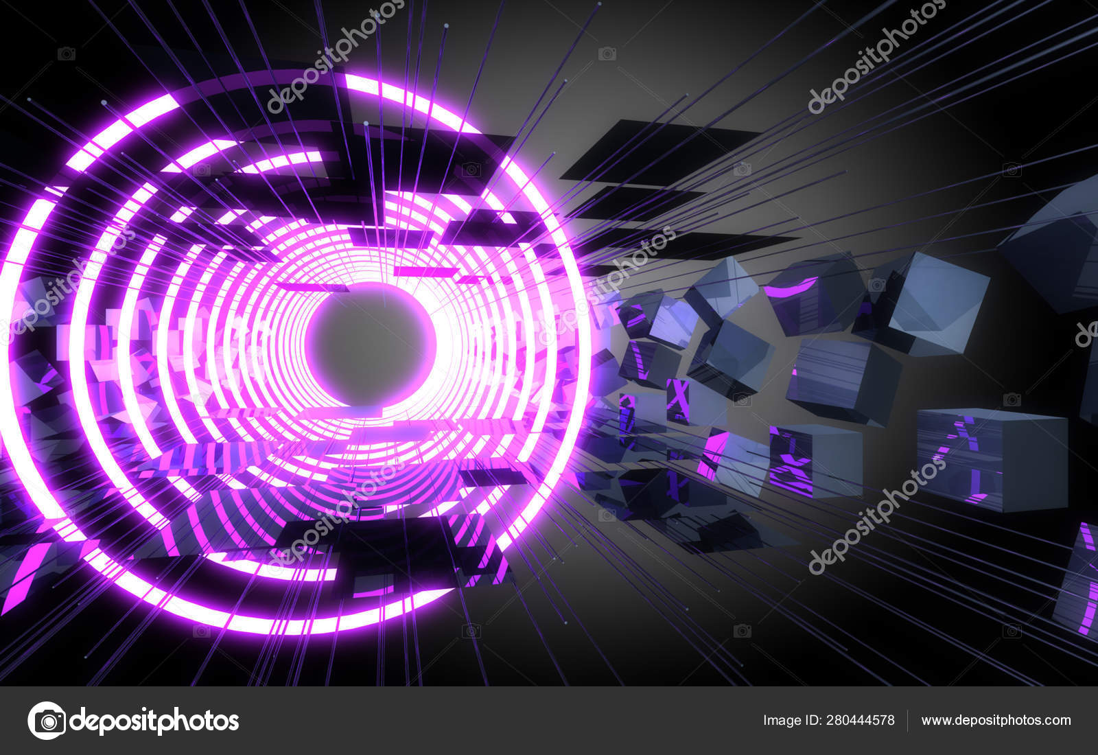 3d abstract space portal construction background. 3d illustratio Stock ...