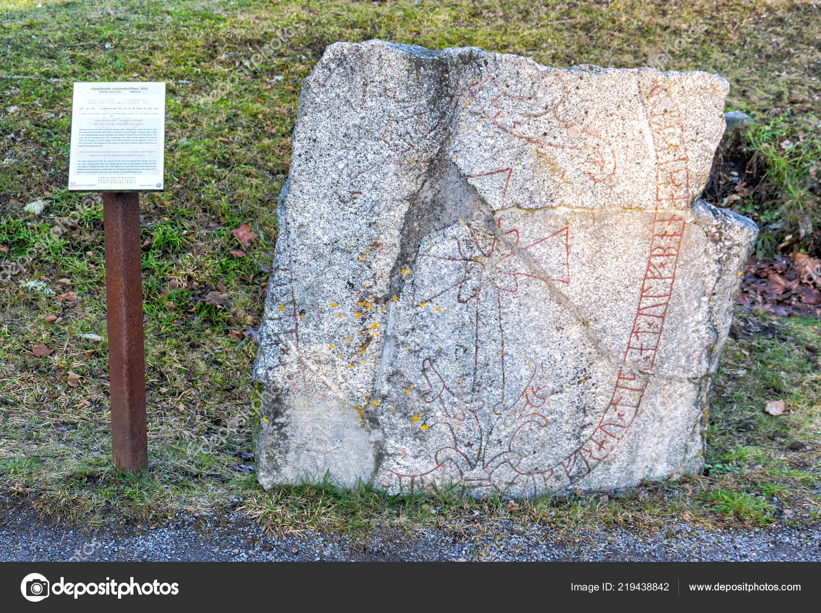 Ancient Stone Runes Sigtuna Sweden — Stock Photo © peter77 #219438842