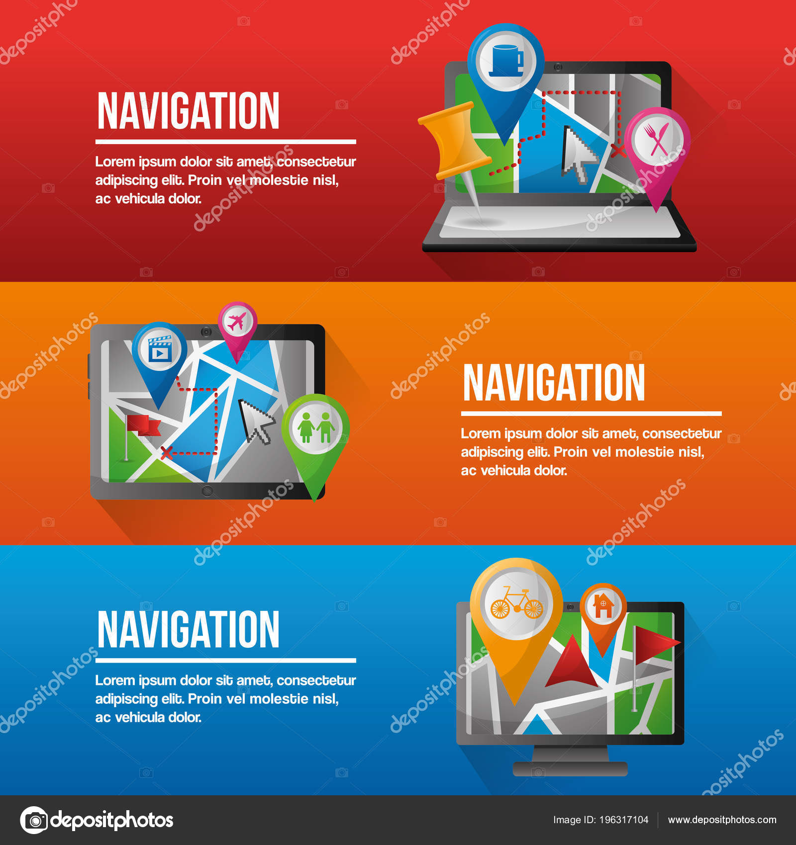 Gps navigation application Stock Vector by ©yupiramos 196317104