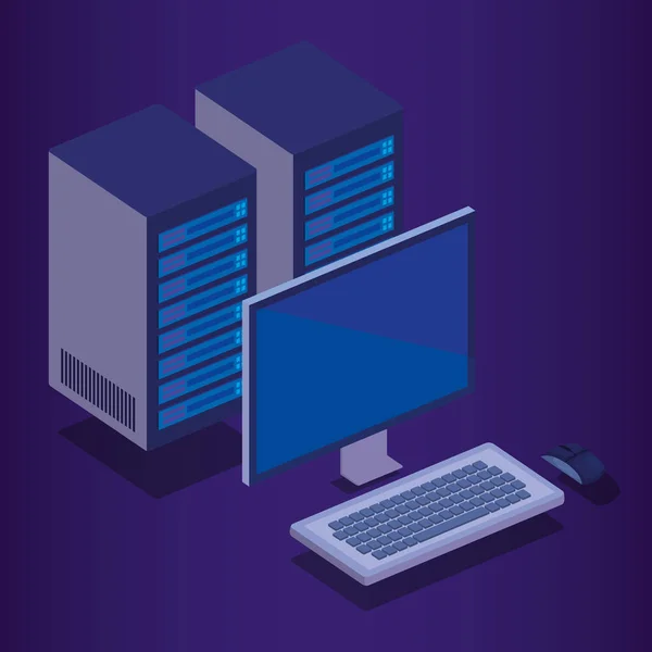 Data center technology isometric icons Stock Vector Image by ©yupiramos ...