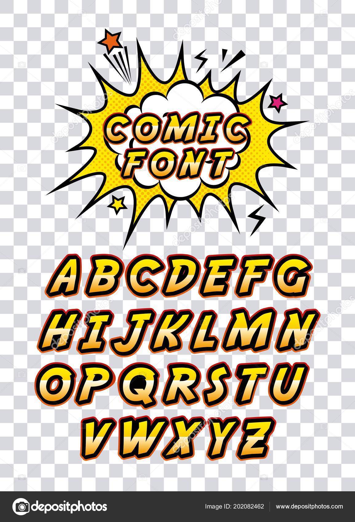 Comic font alphabet pop art Stock Vector by ©yupiramos 202082462