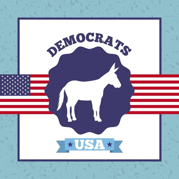 Democrat political party animal — Stock Vector © yupiramos #126451766
