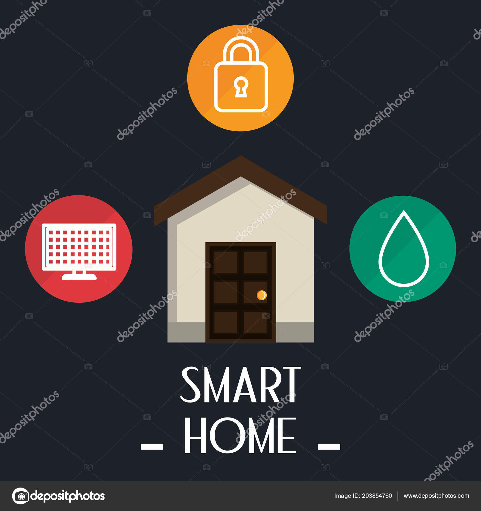 Smart house with set services icons Stock Vector Image by ©yupiramos ...