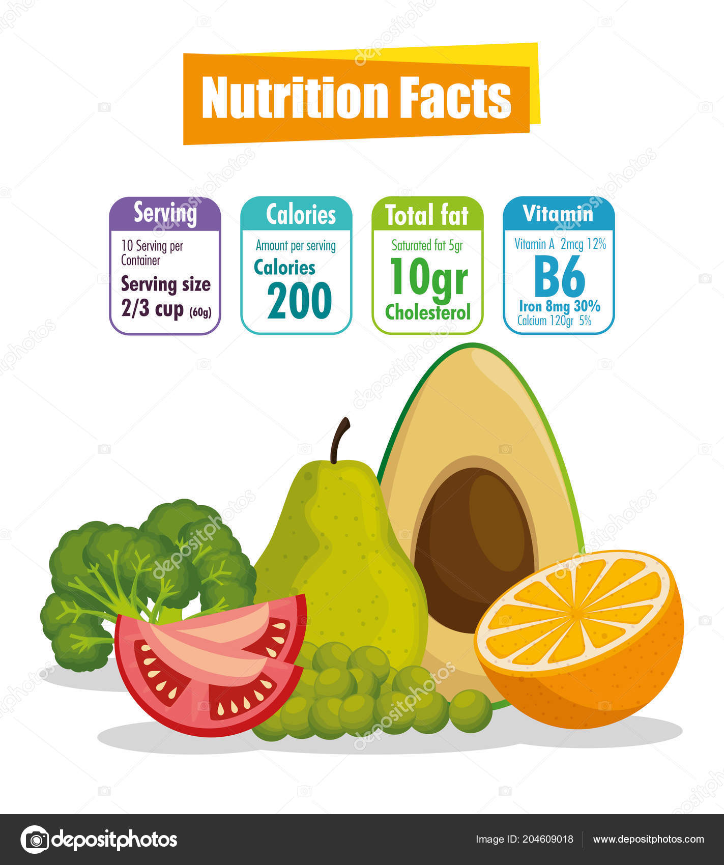 Healthy food with nutritional facts Stock Vector Image by ©yupiramos ...