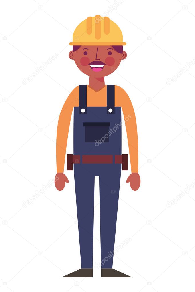 Operaio edile con casco e tuta - Grafica Vettoriale © yupiramos ...