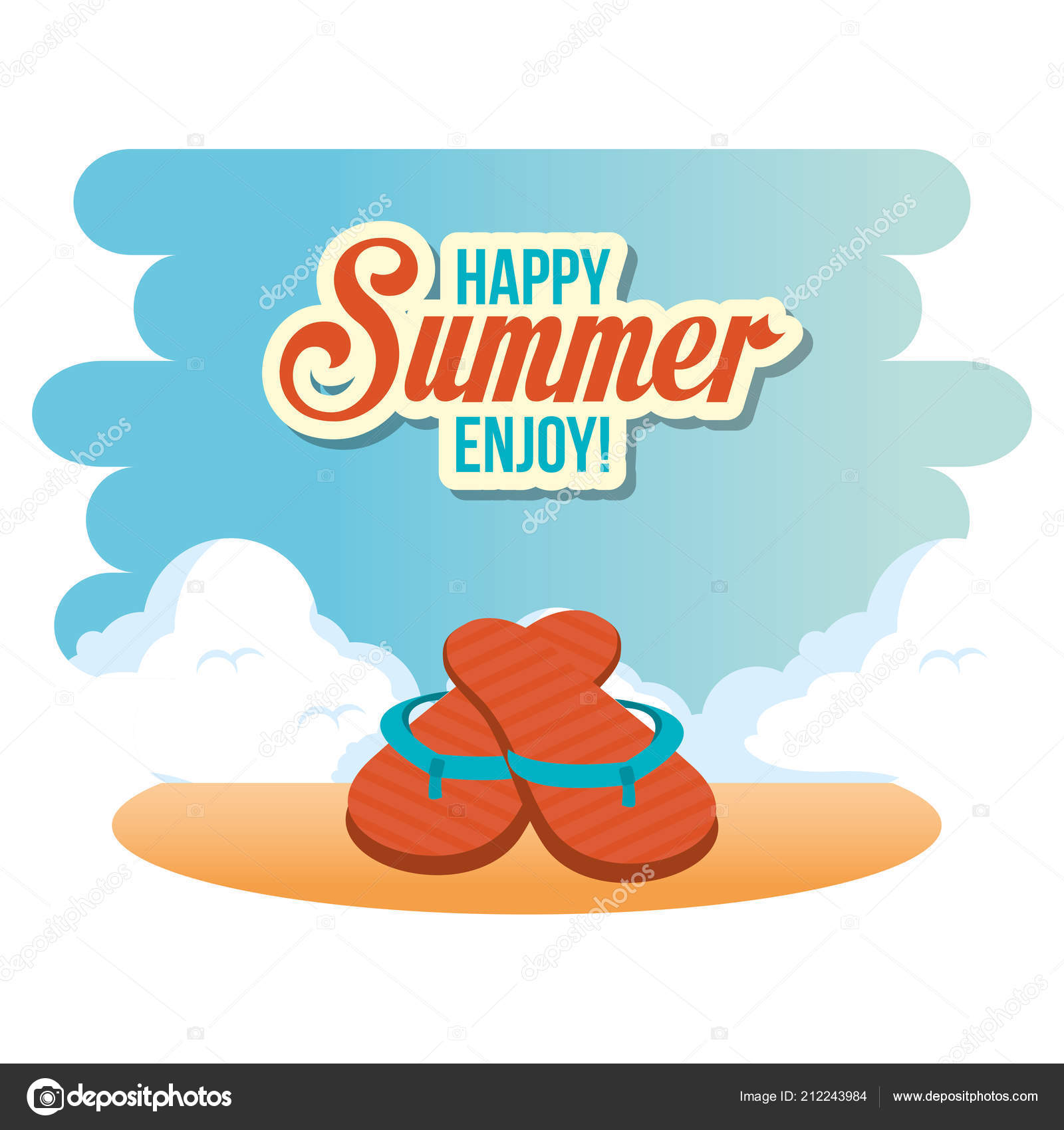 Summer enjoy with flip flops Stock Vector Image by ©yupiramos #212243984