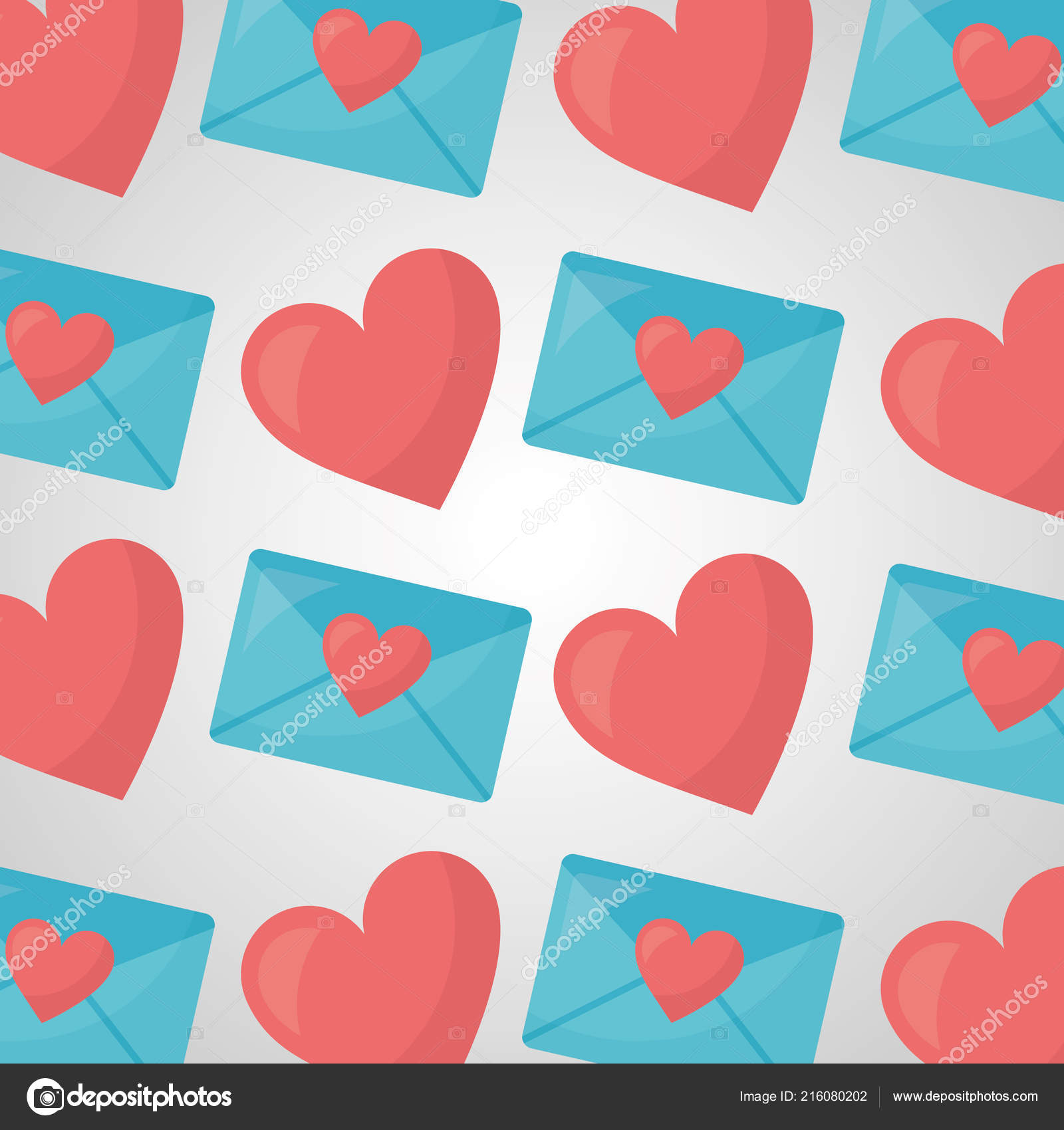 Mobile Love Hearts Messages Background Vector Illustration Stock Vector ...
