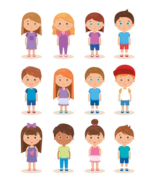 Group of happy kids characters Stock Vector by ©yupiramos 193141856