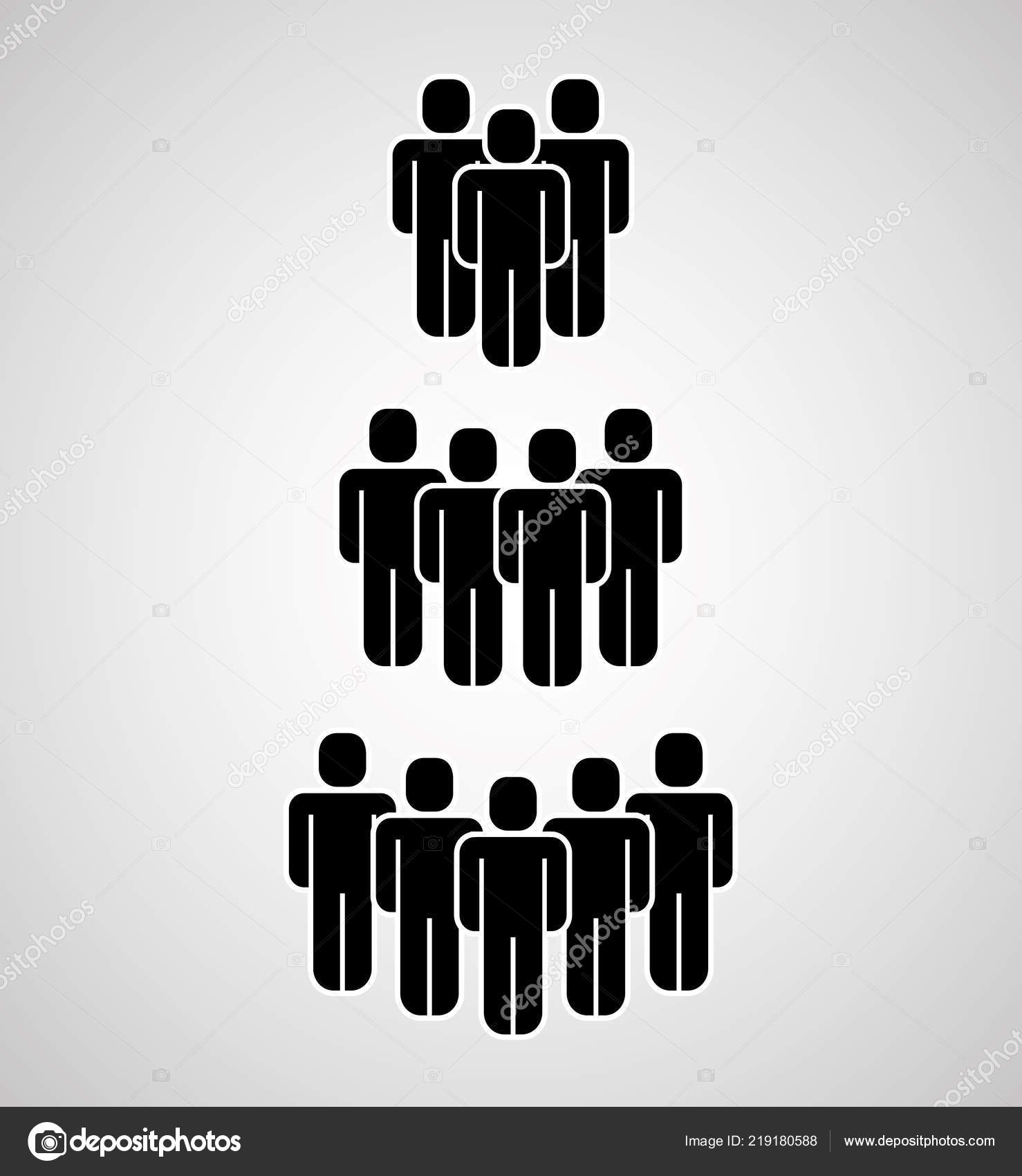 People Group Staff Human Figure Icons Vector Illustration Stock Vector ...