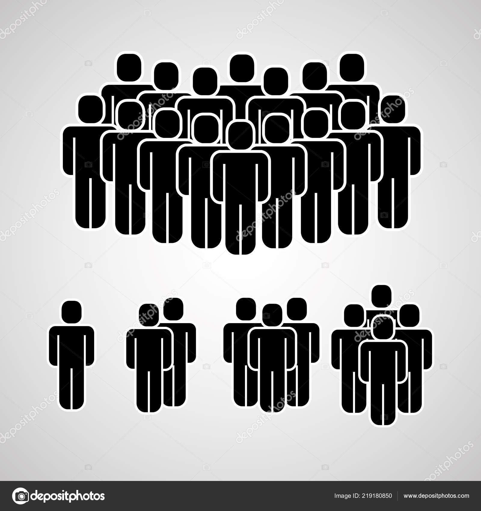People Group Icons Teamwork Pictogram Style Vector Illustration Stock ...