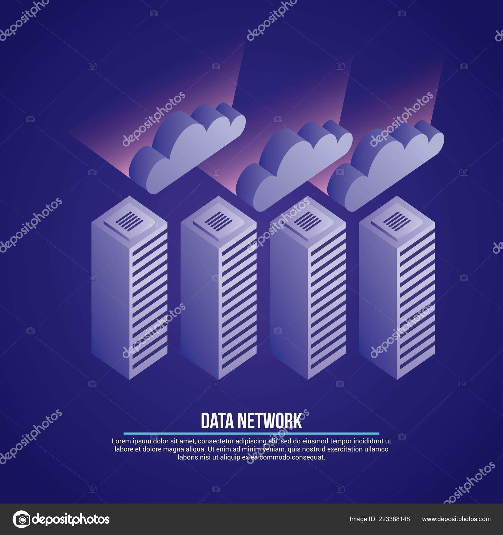 Data Network Clouds Database Base Security Vector Illustration Stock Vector by ©yupiramos 223388148