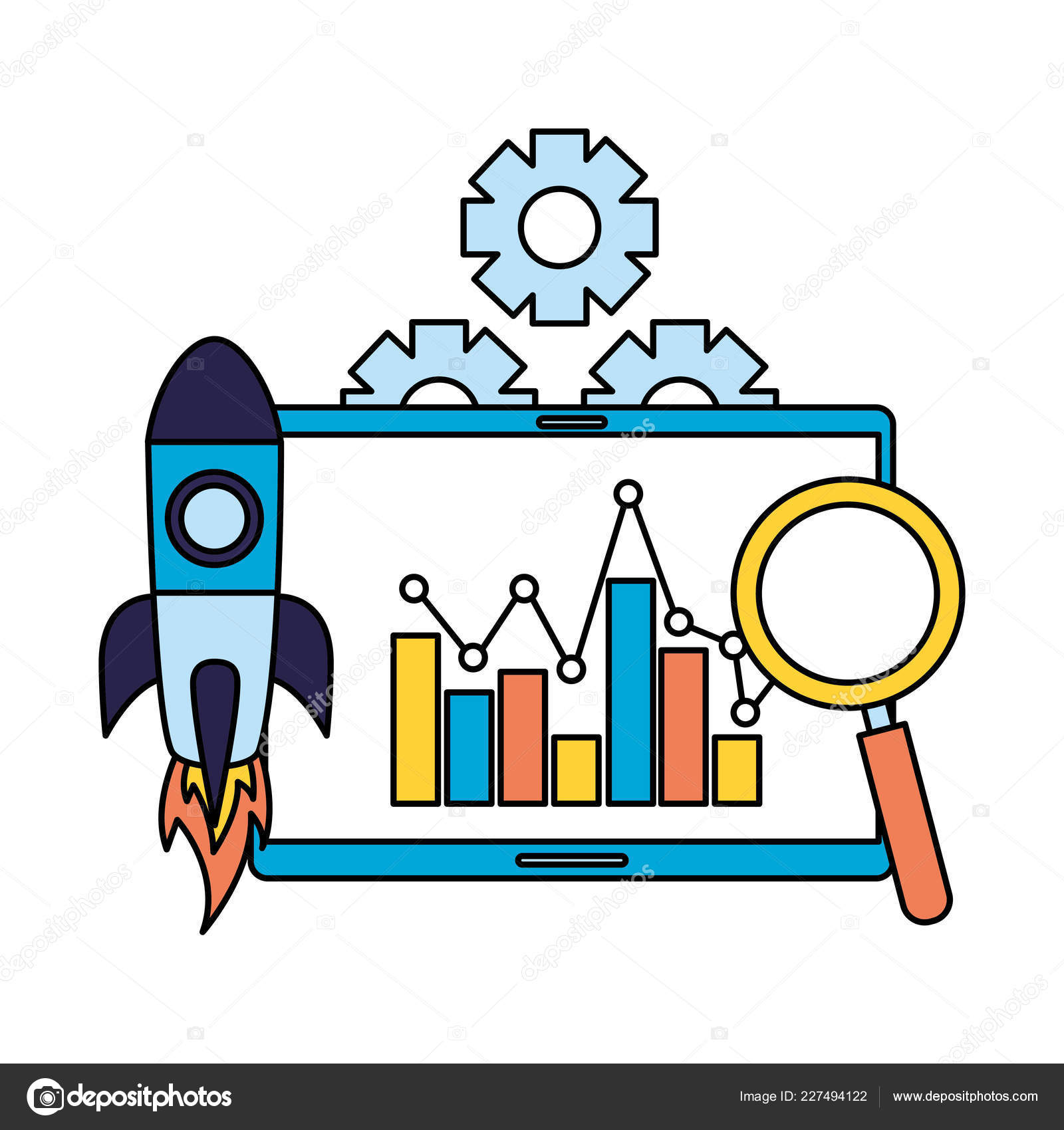 Mobile Analysis Rocket Chart Search Engine Optimization Vector ... Mobile Analysis Rocket Chart Search Engine Optimization Vector ...