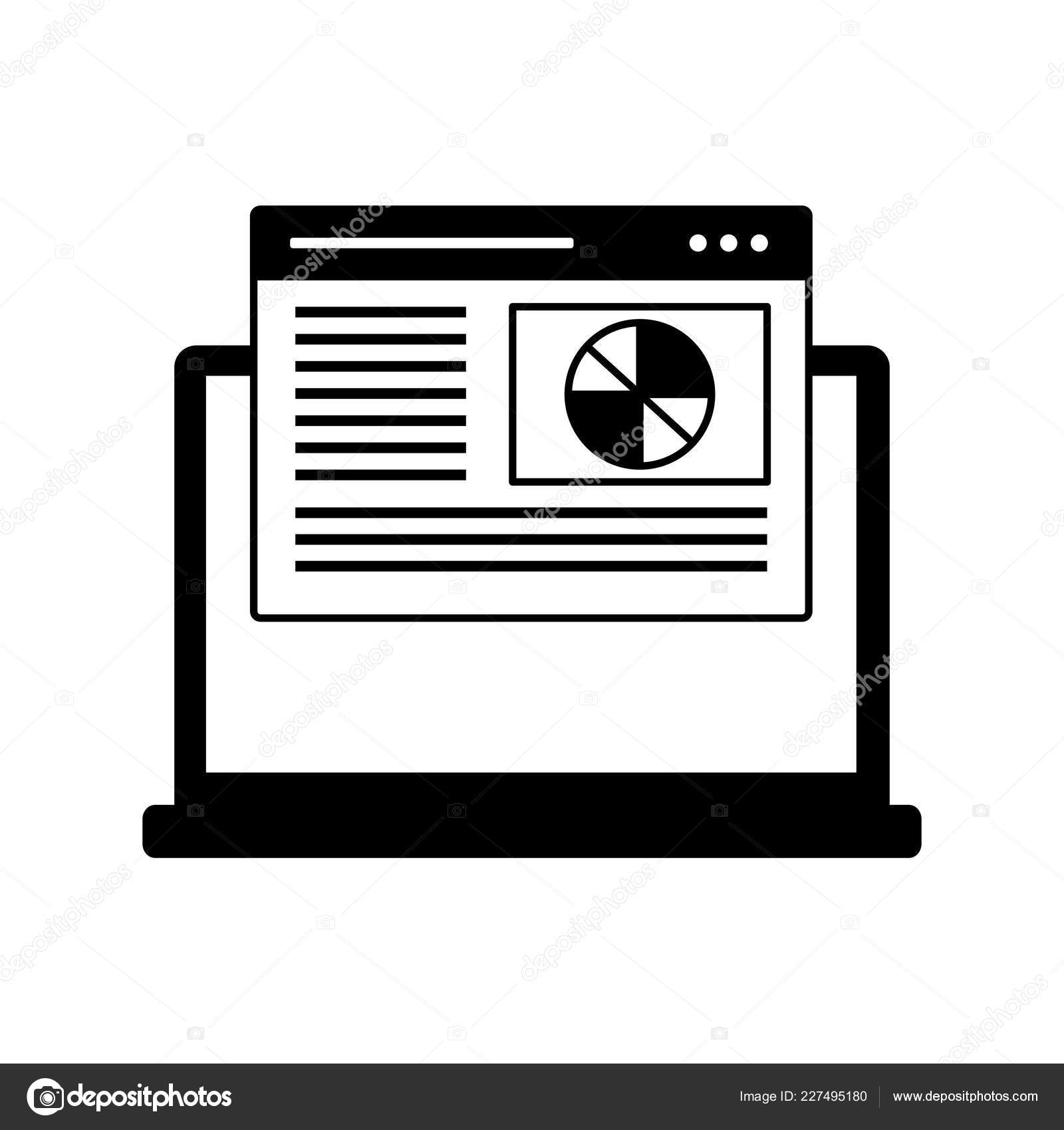 Laptop Document Diagram Search Engine Optimization Vector Illustration ...