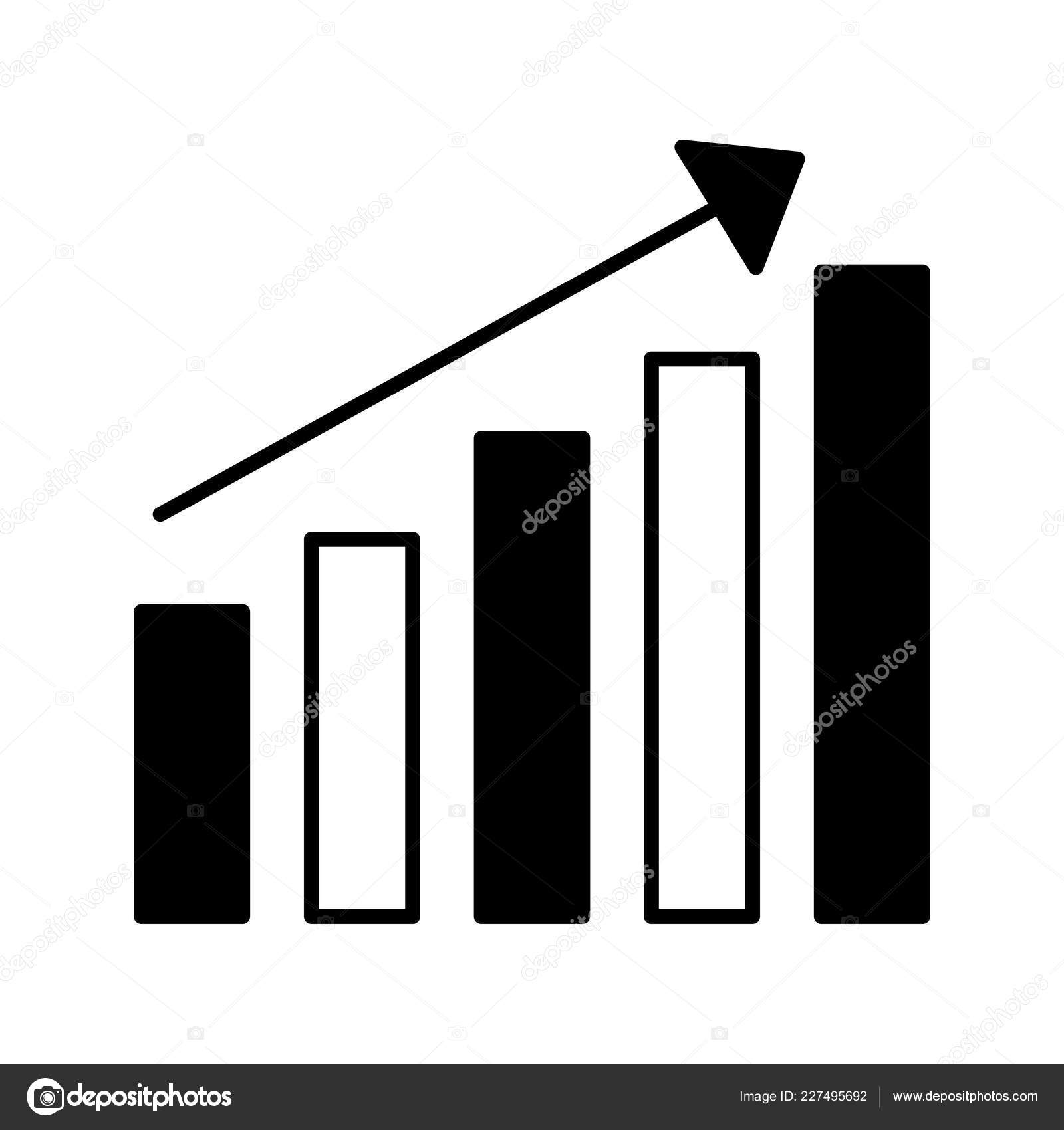 Bar Chart Statistics Arrow White Background Vector Illustration Stock ...