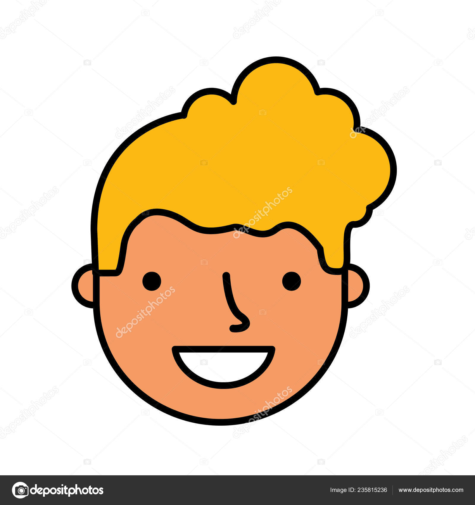 Smiling expression boy face happy Stock Vector by ©yupiramos 235815236