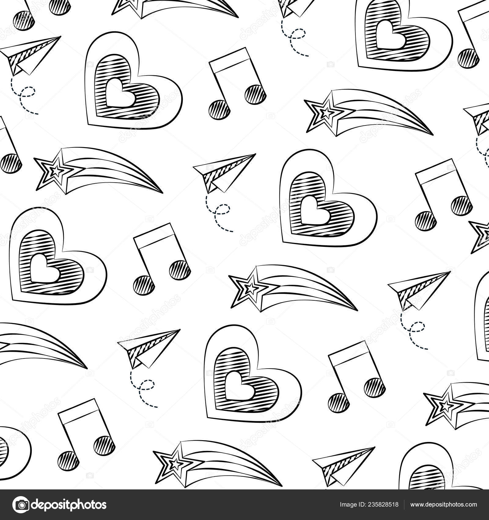 Stars And Music Notes Drawings