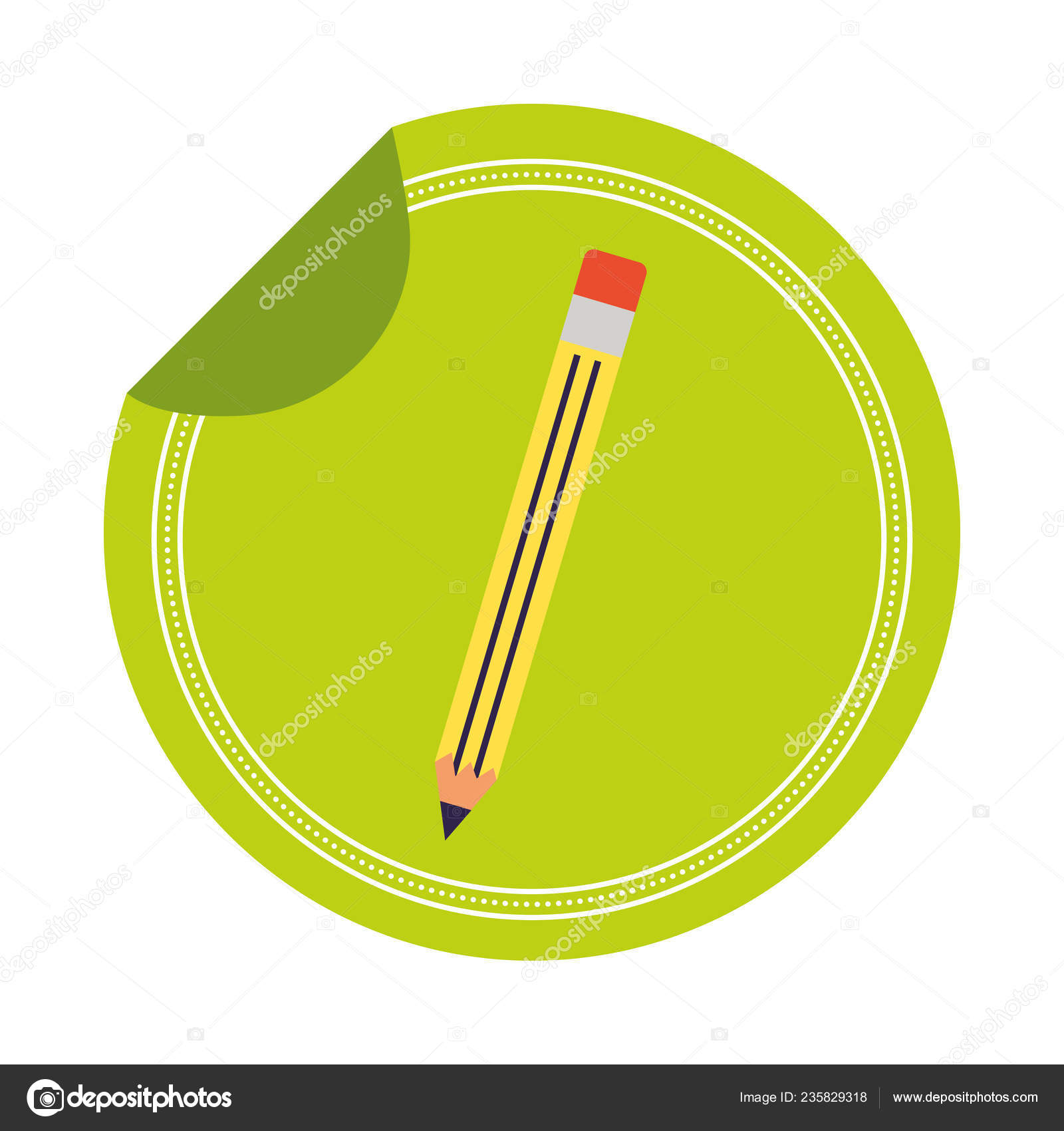 School pen sticker on white background Stock Vector Image by ©yupiramos ...